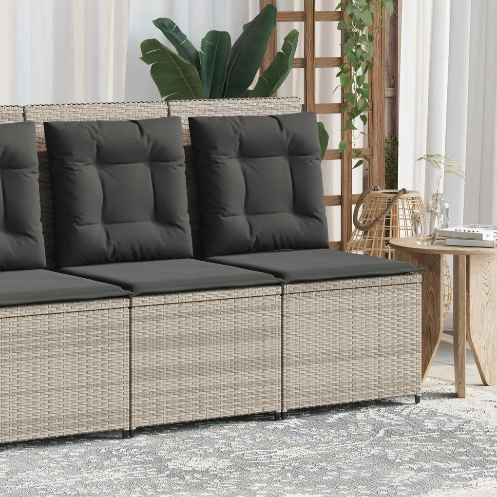Zahradní sofa s polštářem Světle šedá polyratan 3394481