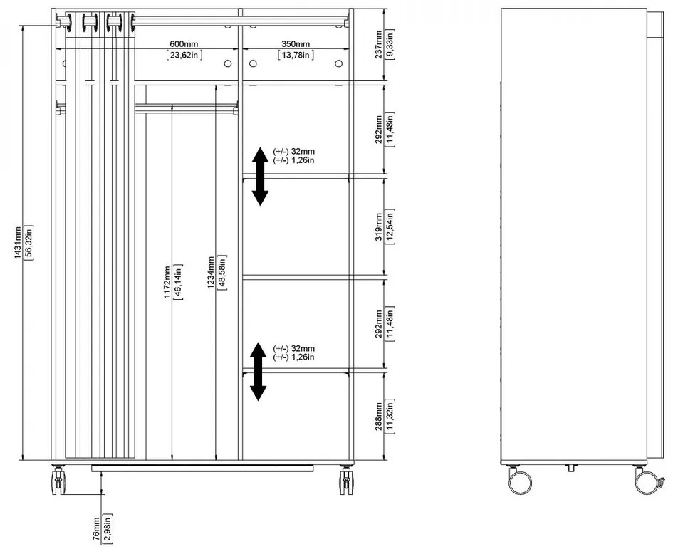 Šatní skříň Harmony, hikora jackson / béžová