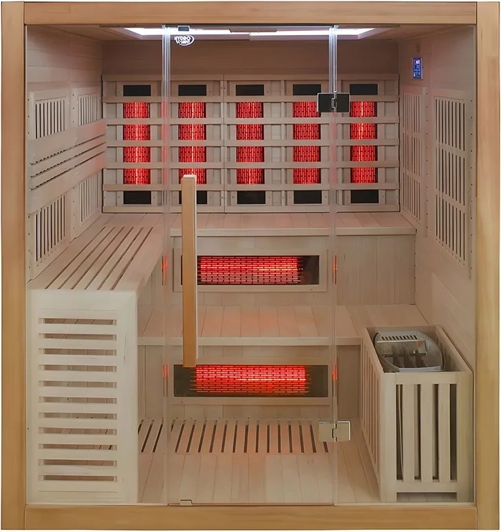 BPS-koupelny Kombinovaná sauna 2v1 - Infrasauna + finská sauna 180x160, 4-5 osob