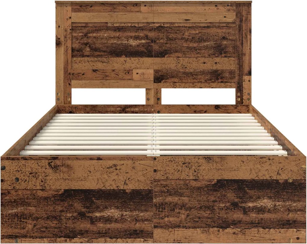 Rám postele Staré dřevo 120 x 200 cm Masivní borové dřevo 3410118