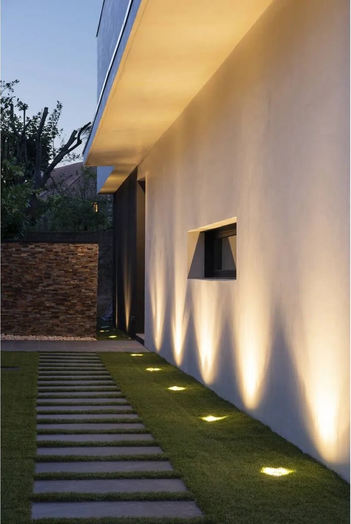 LA 227604 ROCCI LED čtvercová česaná ocel LED 6W 120° IP67 3000K - BIG WHITE (SLV)