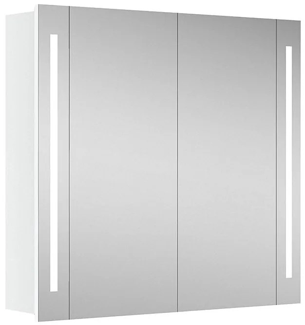 Riva Zrcadlová skříňka s LED osvětlením Hydra, 80 × 75 × 17 cm, bílá