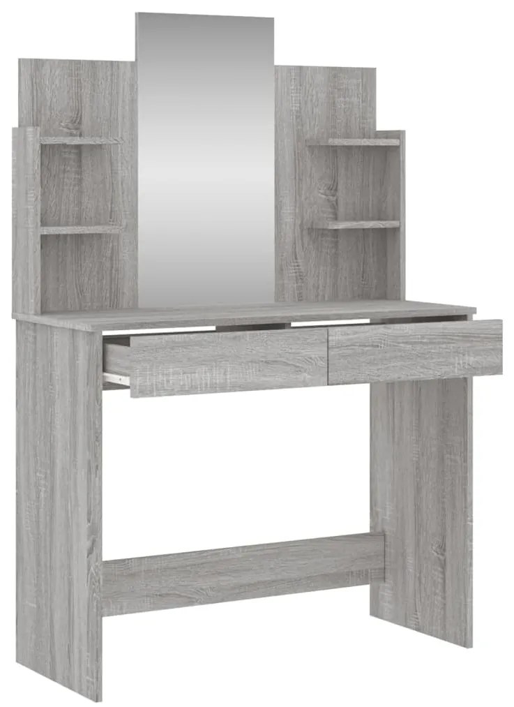 Toaletní stolek se zrcadlem šedý sonoma 96 x 39 x 142 cm - Default Title