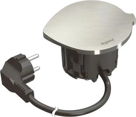 Vestavná zásuvka Legrand Incara Disq 60 1x230V černá s kovovým krytem 654723