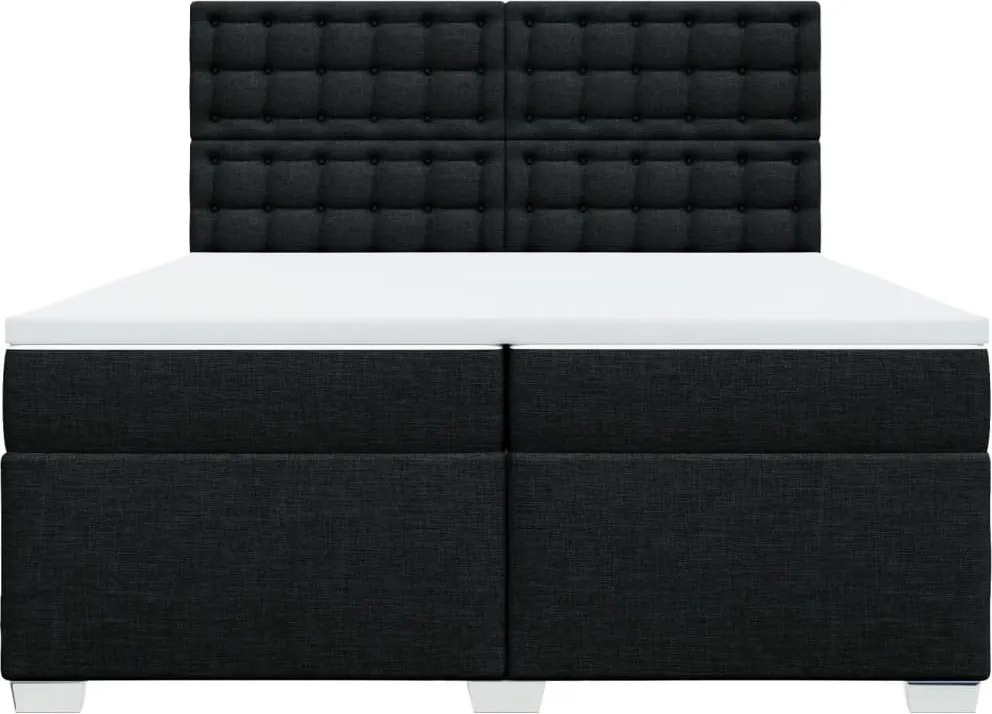 Box spring postel s matrací černá 200x200 cm textil 3290611