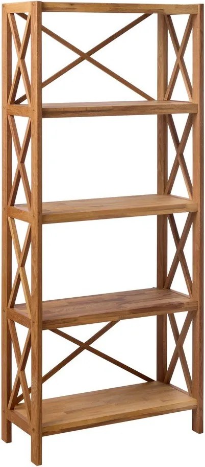 Regál z dubového dřeva v přírodní barvě 70x161 cm X-Shelf – Unique Furniture