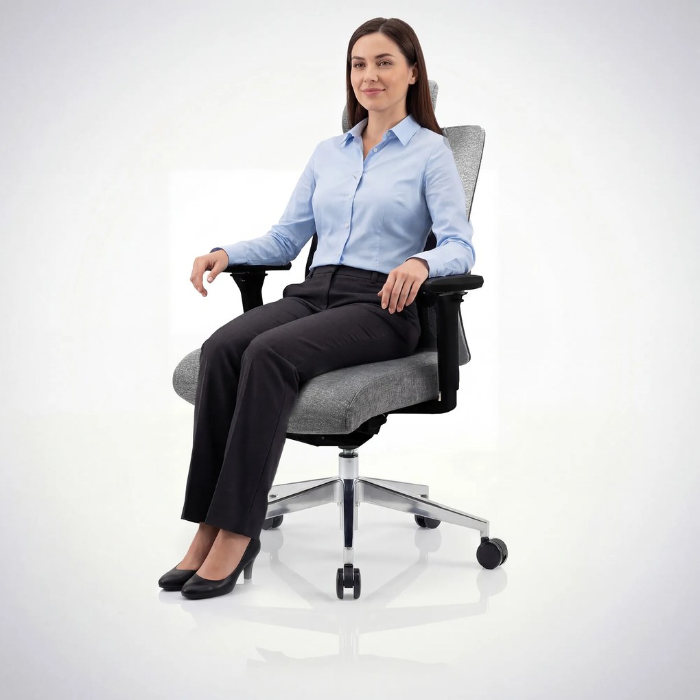 Ergonomická otočná kancelářská židle, šedá: VECTOR
