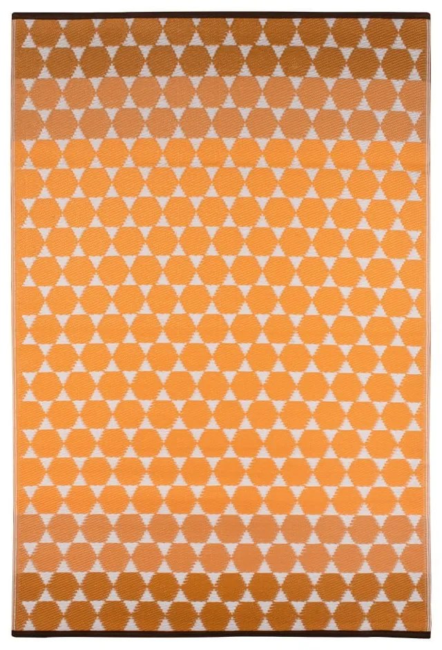 Oranžový venkovní koberec Green Decore Hexagon, 120 x 180 cm