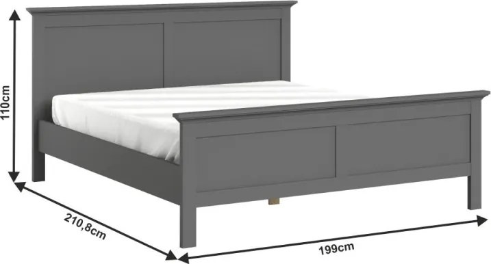 Postel 180x200, šedá, PARIS 76703 Kondela 0000263242