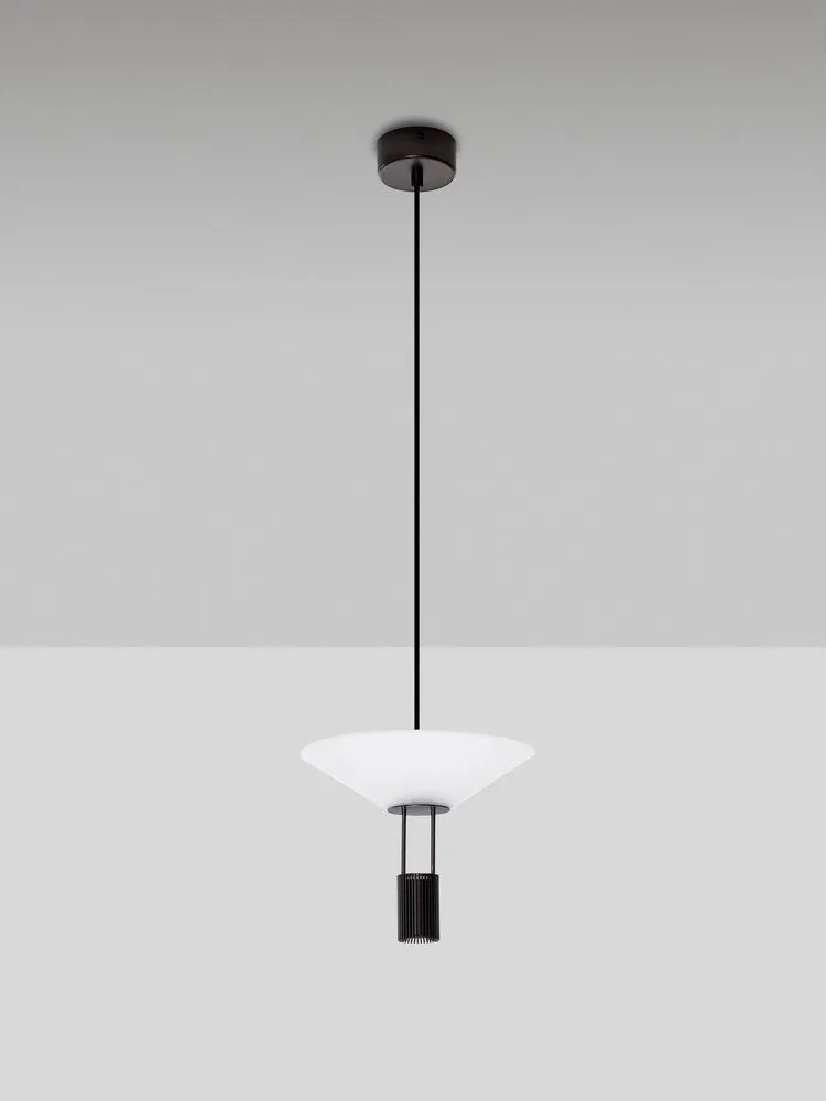 Matně černé hliníkové LED závěsné svítidlo se stínidlem z akrylového skla ø 22 cm Anafi – Nova Luce