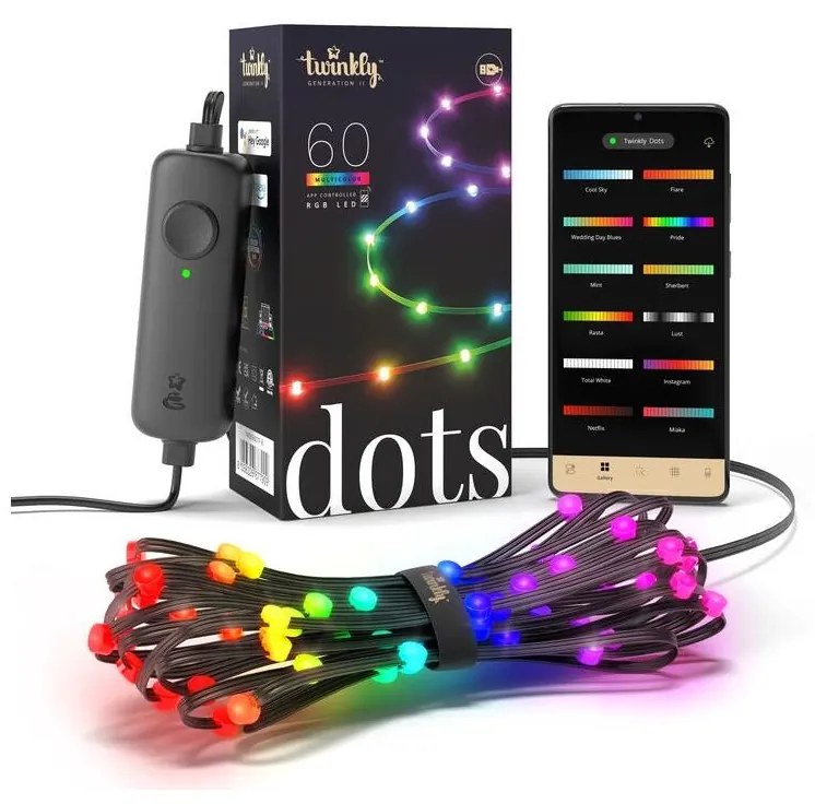 Twinkly TWD060STP-B - LED RGB Stmívatelný pásek DOTS 60xLED 3 m Wi-Fi USB
