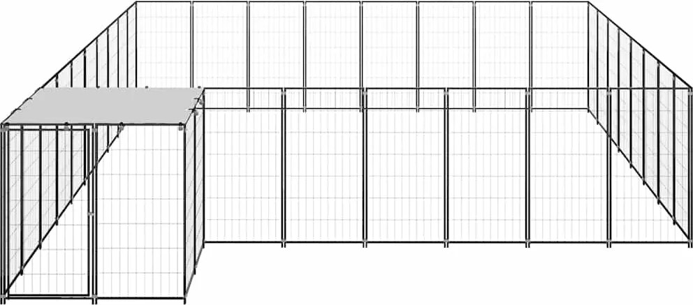 Psí kotec černý 20,57 m² ocel 3082228