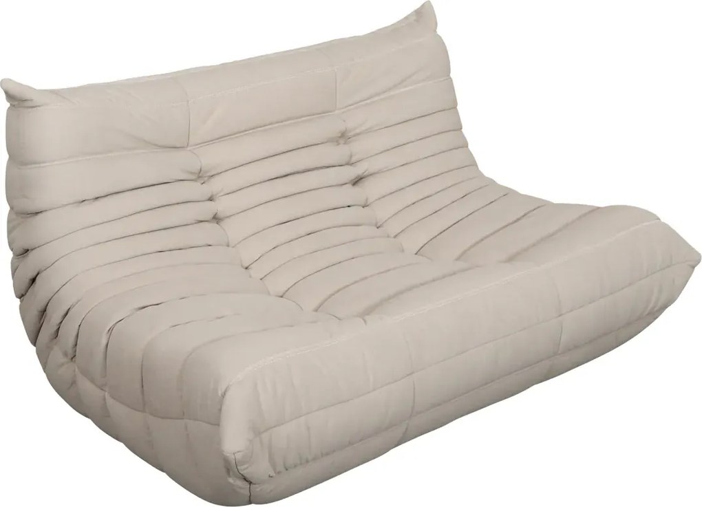 Designová dvoumístná pohovka Nua 130 cm samet béžová