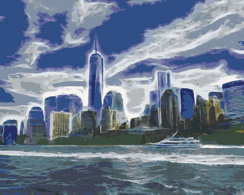 Malování podle čísel abstraktní manhattan, 40x50 cm, bez rámu a bez vypnutí plátna