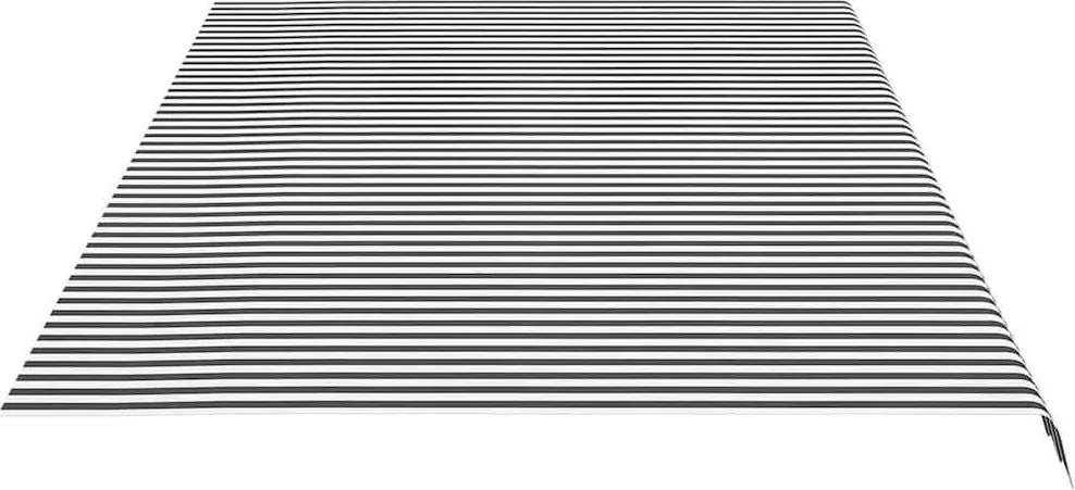 Náhradní plachta na markýzu antracitová a bílá 600 x 300 cm polyesterová 311993