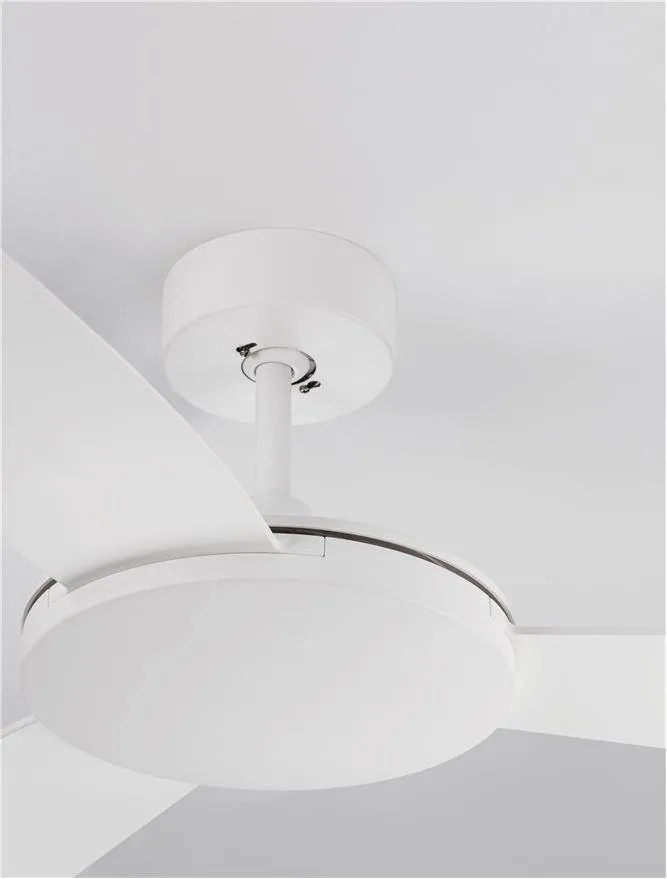 NV 9952360 Stropní ventilátor BLAIRE tělo z hliníku matná bílá a sklo 3ABS bílé listy - NOVA LUCE
