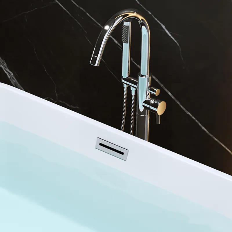BPS-koupelny Volně stojící akrylátová vana HYD-LIZ502C 170x80 bílá, odtokový komplet chrom