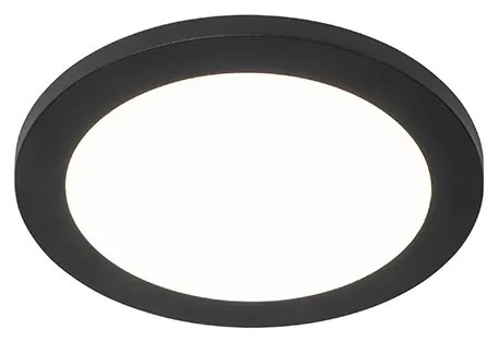 Stropní lampa černá 22,5 cm vč. LED 3stupňové stmívatelné IP44 - Steve