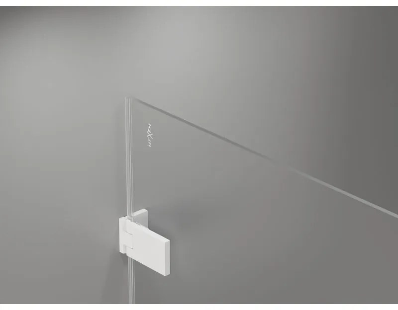 Mexen Lunar-F L, sprchový kout pravý 90 x 90 cm, 8mm čiré sklo, bílý profil, 836L-090-090-20-00-P