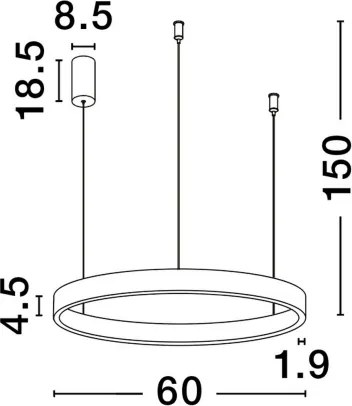 Závěsné LED svítidlo NOVA LUCE ELOWEN 60W 3000K 9345649 stmívatelné Triac