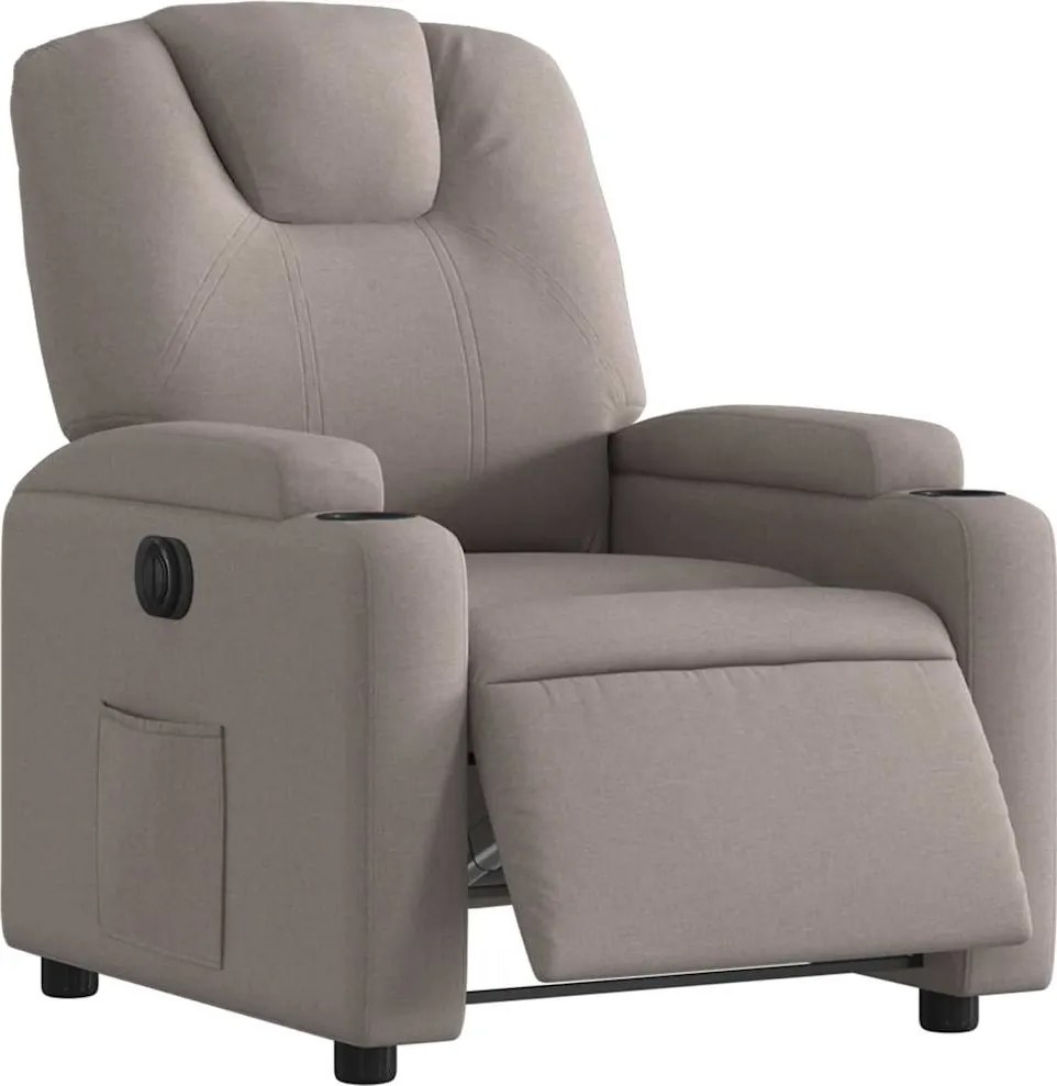 Elektrické polohovací křeslo taupe textil 3204352