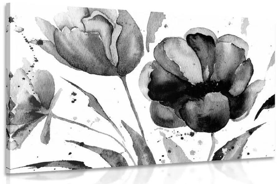 Obraz nádherné černobílé tulipány v zajímavém provedení Varianta: 90x60