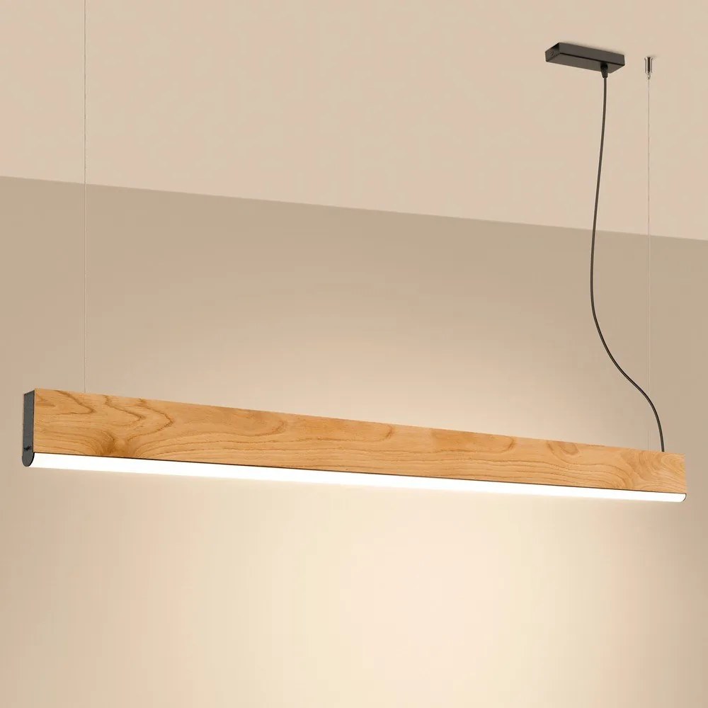 LED závěsné svítidlo z masivního dřeva v přírodní barvě LYKKE – Thoro