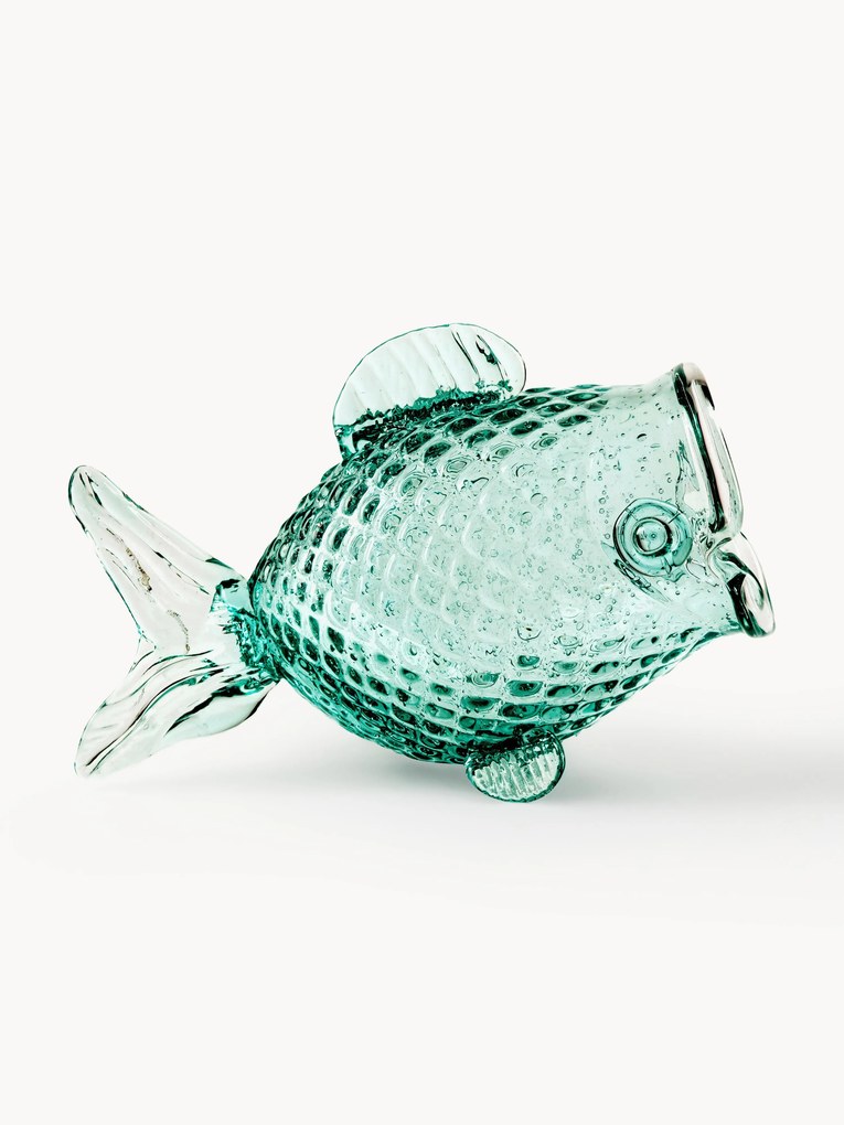 Ručně foukaná skleněná úložná dóza Fish