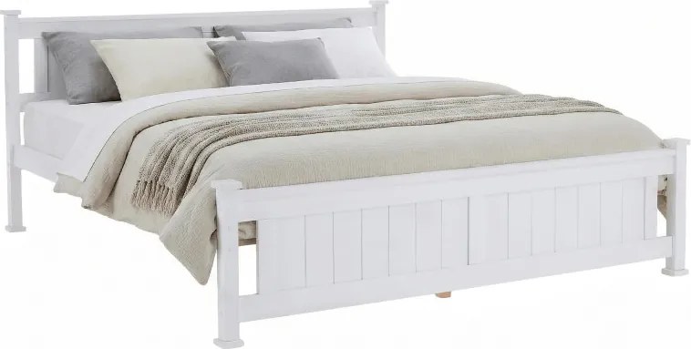 Postel s roštem 160x200, borovicové dřevo/bílá, LUCAS NEW Kondela 0000230730