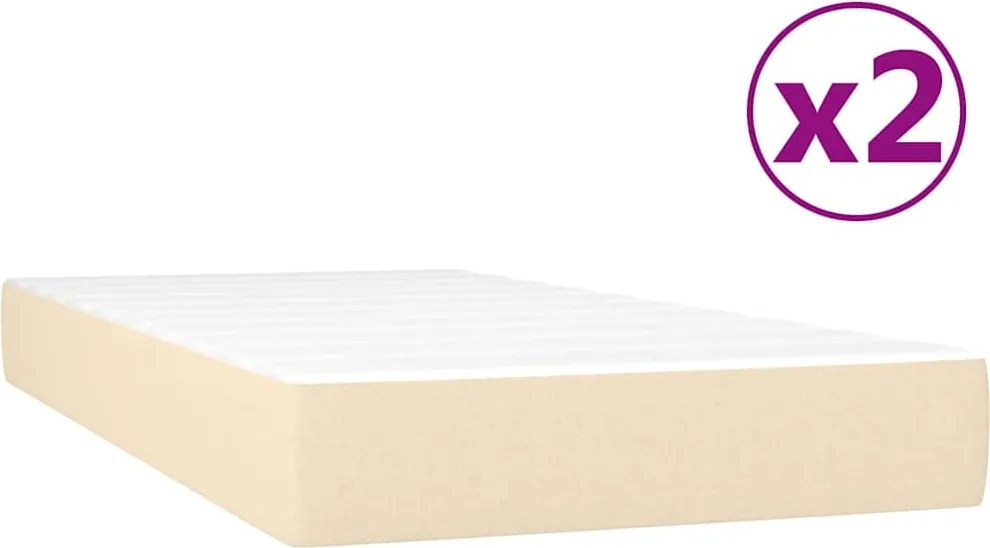 Box spring postel s matrací krémová 200x200 cm textil 3144551