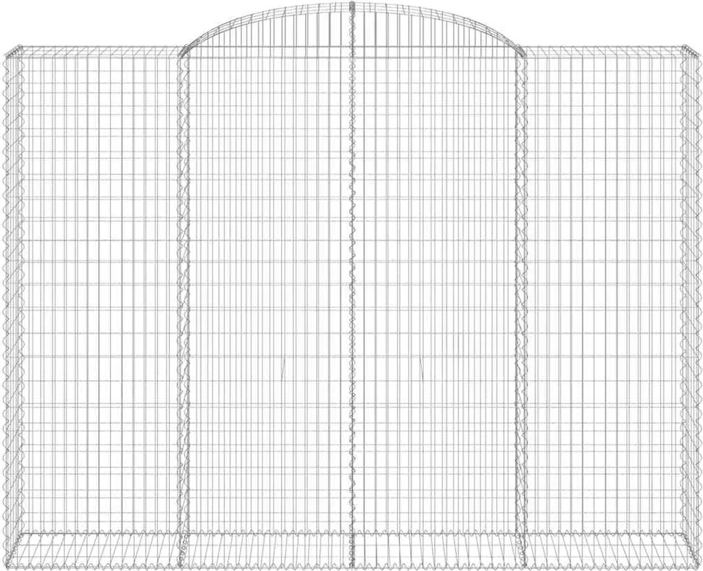 Klenuté gabionové koše 4 ks 300x50x220/240cm pozinkované železo 3146811