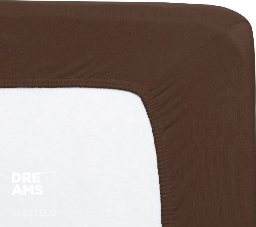Prostěradlo Florella Fein Jersey 55 Mocca, 140-160x200 cm