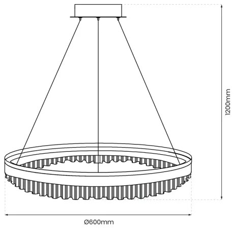 LED Lustr na lanku LED/52W/230V pr. 60 cm zlatá