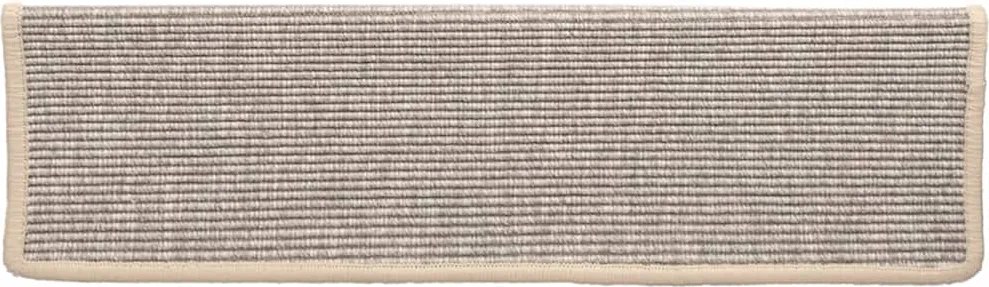 Schodové rohože 15 ks 65 x 21 x 4 cm stříbrné s obdélníkovým okrajem 326907