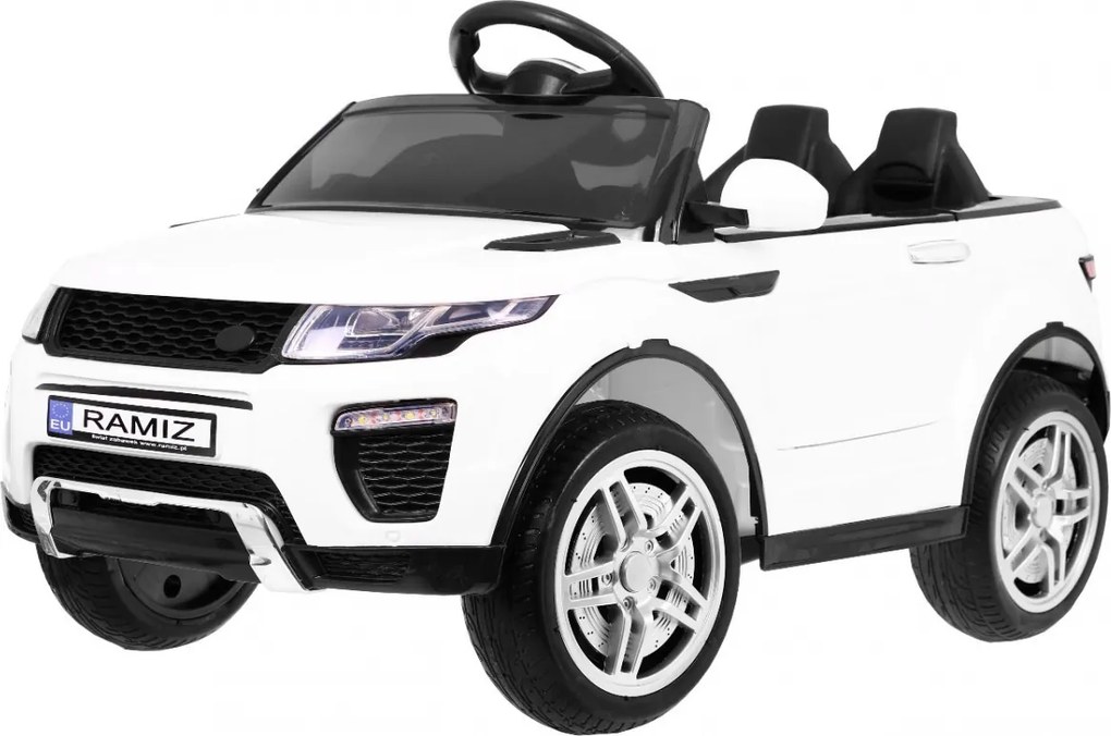 Ramiz Elektrické autíčko Rapid Racer pro děti, bílé SUV + dálkové ovládání