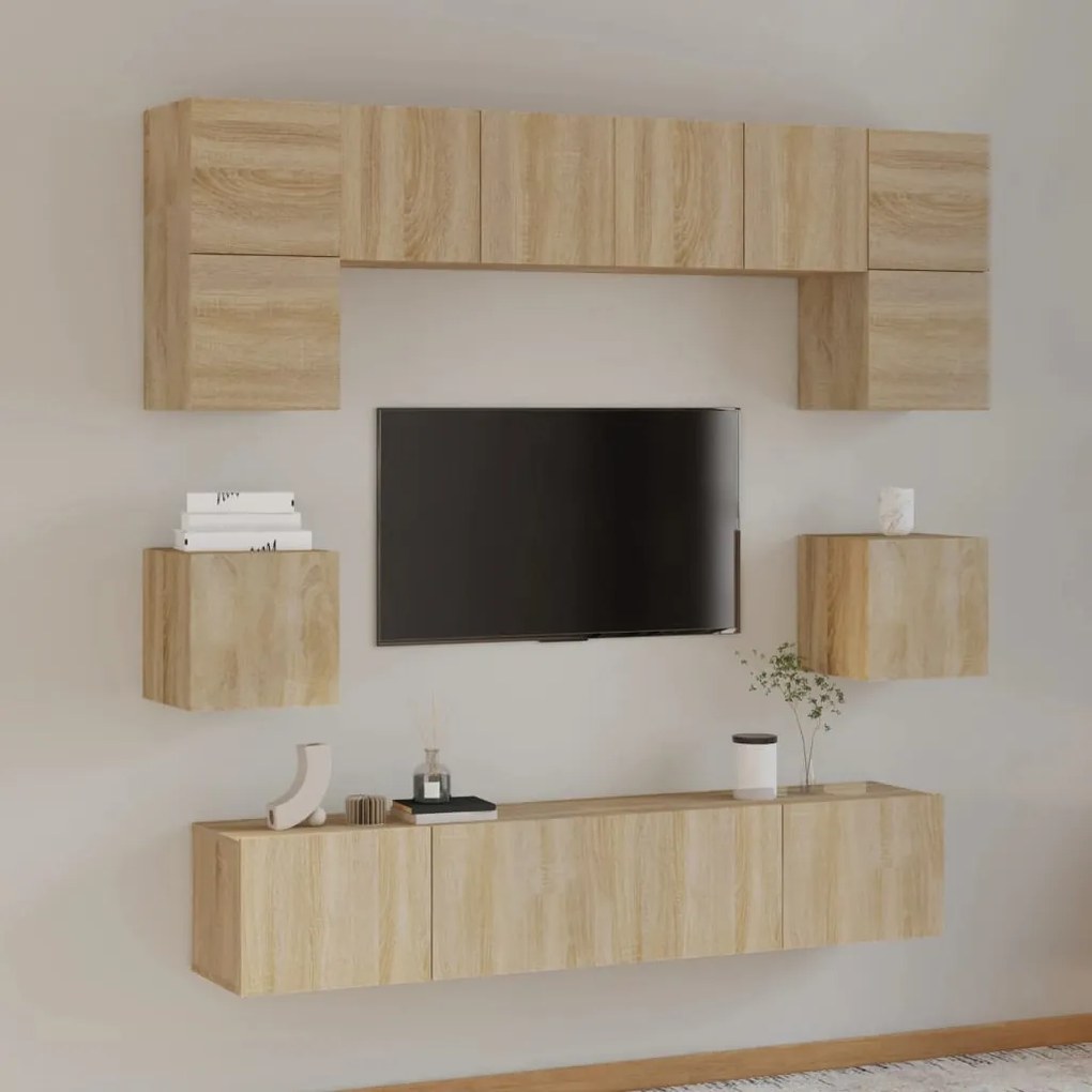 8dílný set TV skříněk dub sonoma kompozitní dřevo 3114408