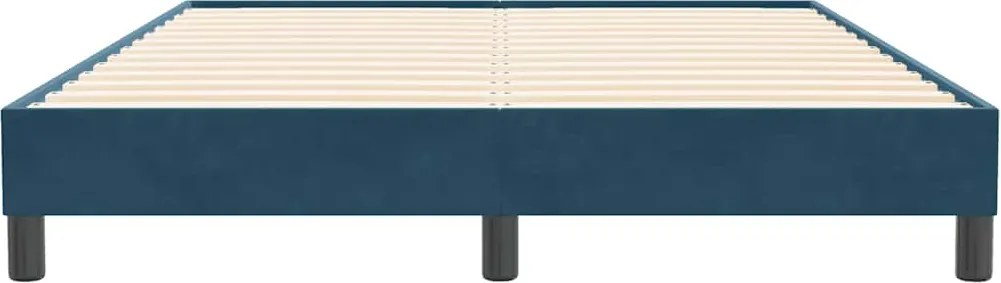 Postel Box Spring bez matrace tmavě modrá 140x210 cm samet 3315829
