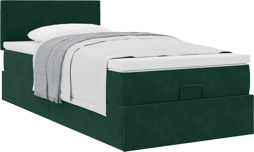 Osmanský rám postele s matrací tmavě šedá 80x200cm samet 3311666