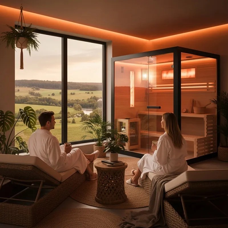 BPS-koupelny Finská sauna Relax HYD-6718 150x140, 3 osoby