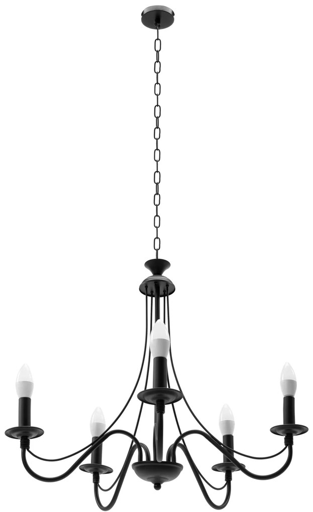 Toolight - Závěsné svítidlo 5xE14 60W APP210-3CPR, černá, OSW-08146