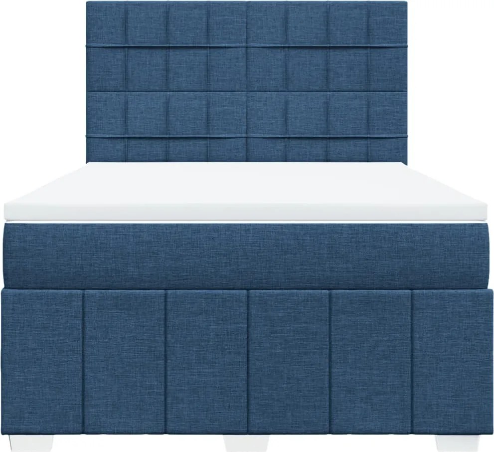 Box spring postel s matrací modrá 140x200 cm textil 3291697