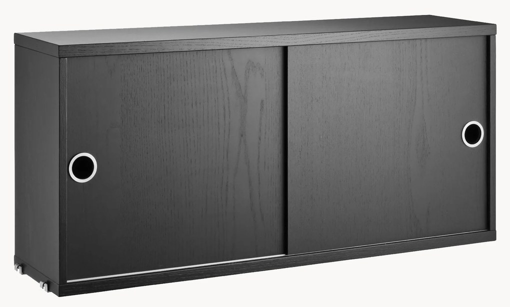 Skříňka pro modulární regálový systém's posuvnými dveřmi String System