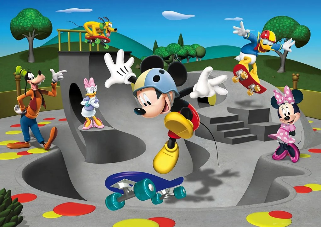 Dětská vliesová fototapeta na zed' Mickey Mouse na Skateboardu, Disney | 155 x 110 cm | DFTDNM 5229