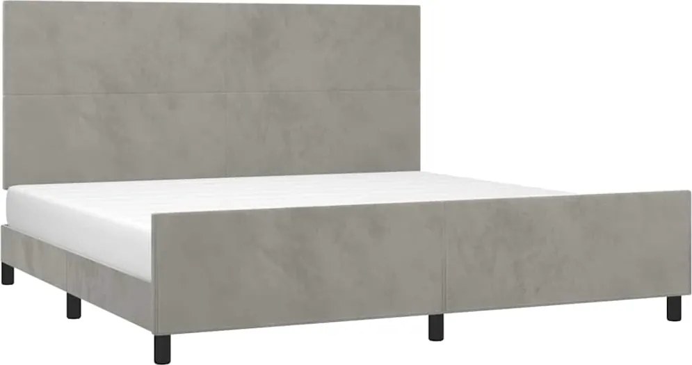 Rám postele bez matrace světle šedý 200 x 200 cm samet 3125653