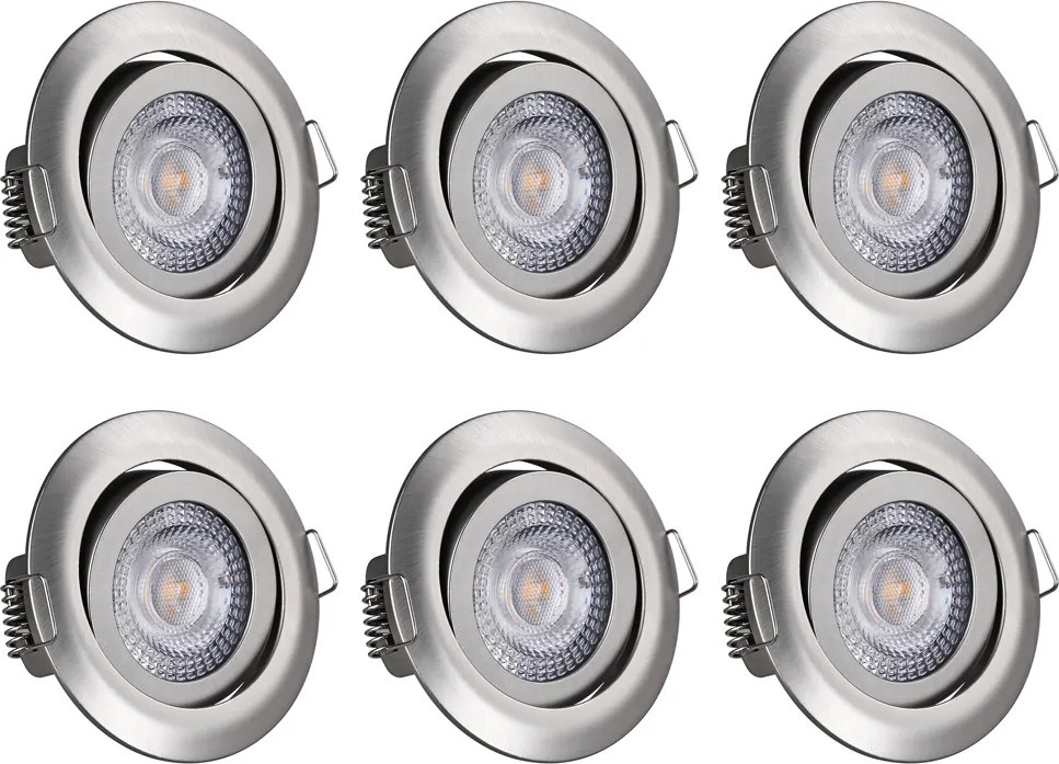 LED Vestavné svítidlo Krog sada 6 ks nikl