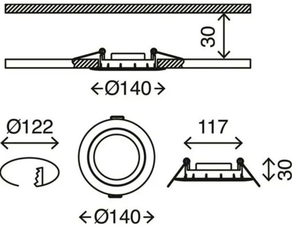 Briloner 7116-432 - SADA 3x LED Koupelnové svítidlo FLAT IN LED/9W/230V IP23