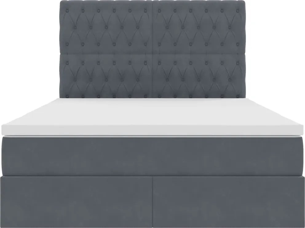 Postel s úložným prostorem a matrací Tmavě šedá 140 x 190 cm 3372088