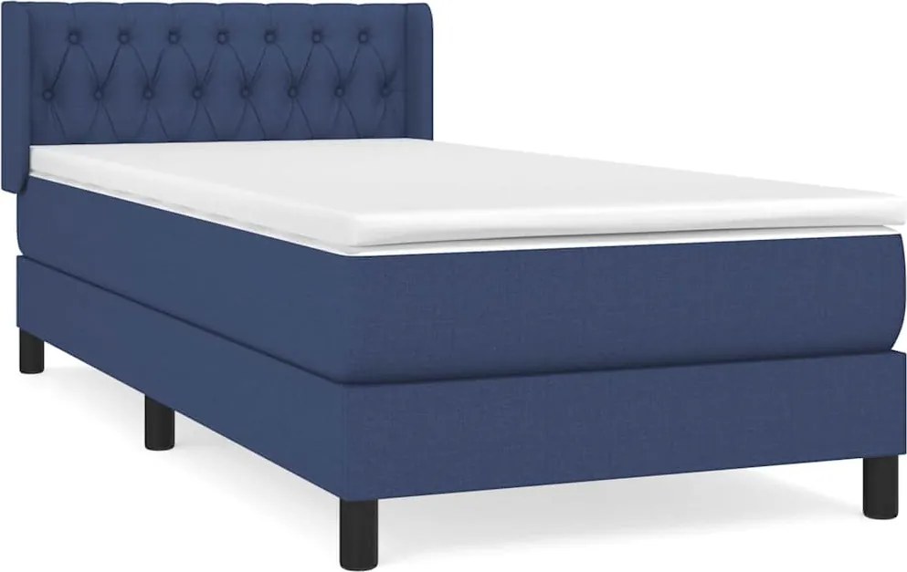Box spring postel s matrací modrá 90x200 cm textil 3129927