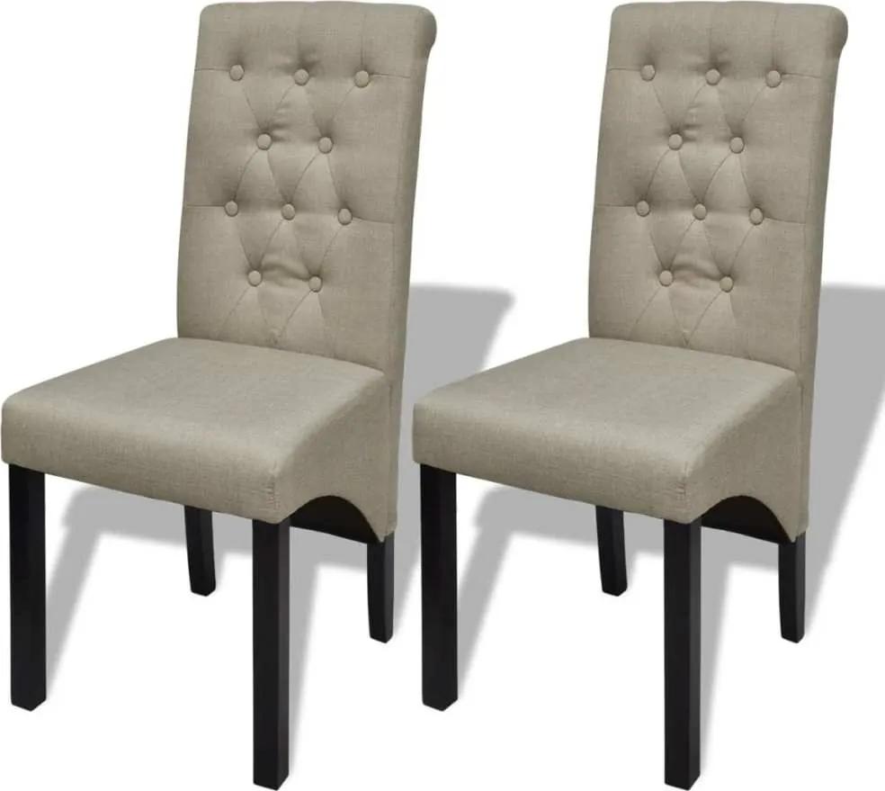 vidaXL Jídelní židle 2 ks textil [248988] Barva: krémová