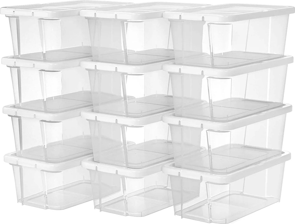 Úložný box na boty, 12 kusů, plastová krabice na boty